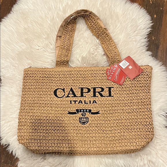 divina estate italiana | Bags | Divina Woven Straw Bag In Natural Straw ...